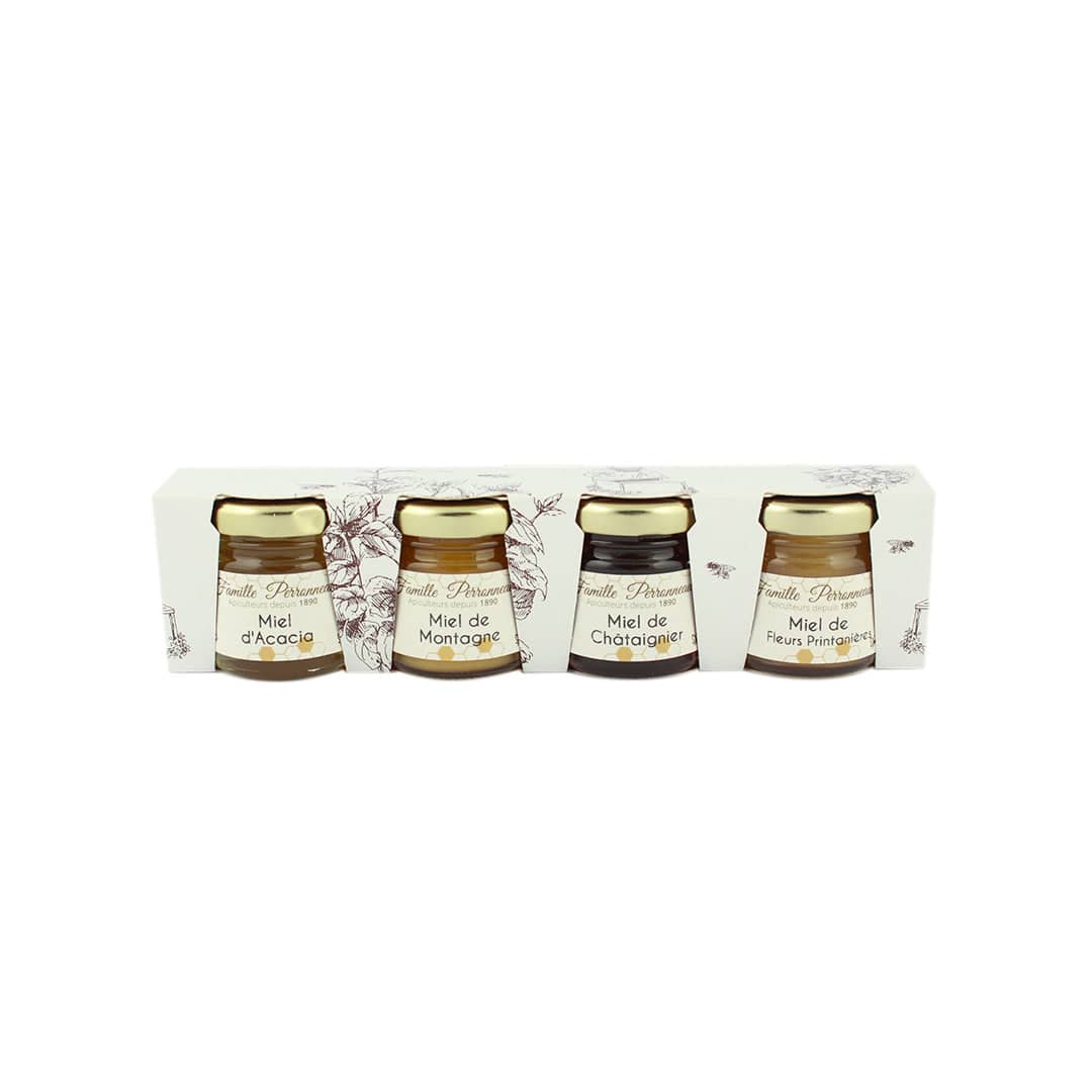 Coffret 4 miels - la miellerie Famille Perronneau