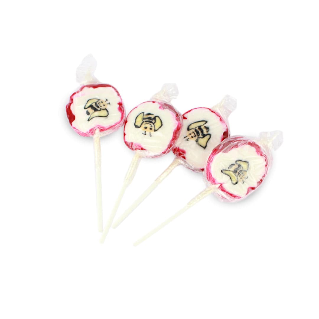 Sucette ronde à la Fraise et au Miel - la miellerie